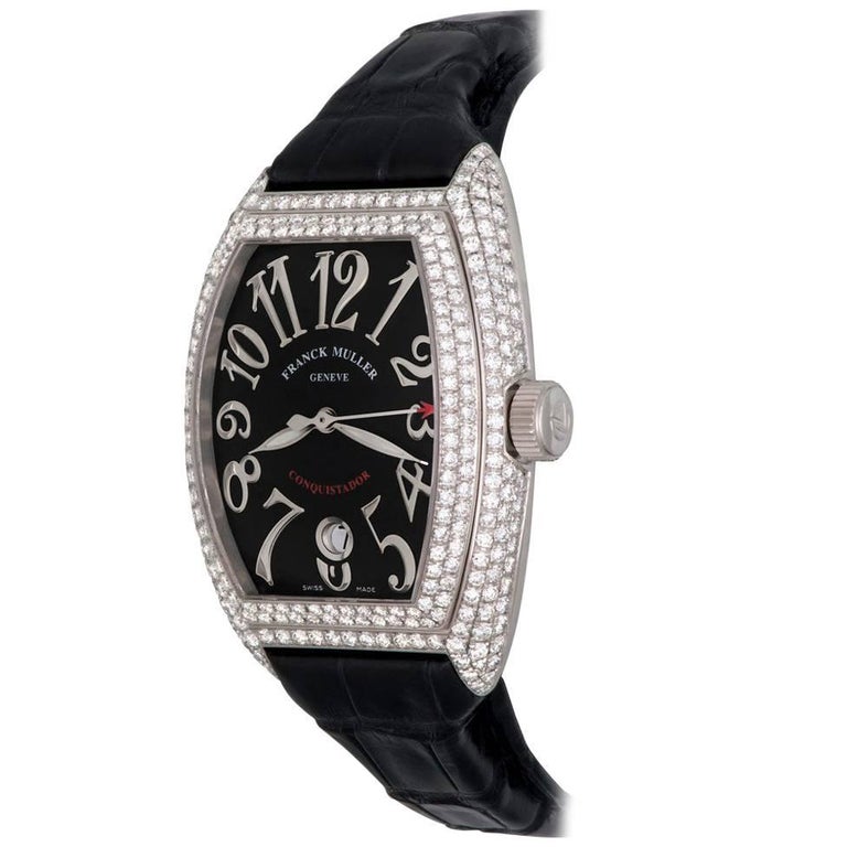 Franck Muller White Gold Diamond Conquistador Automatic Wristwatch at ...