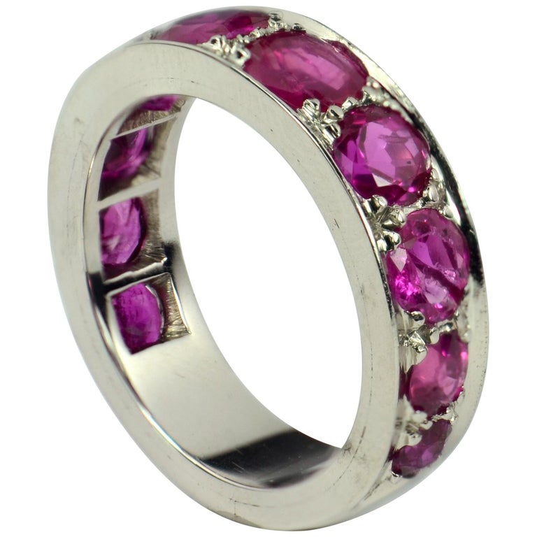 Natural Ruby White Gold Eternity Band Ring For Sale at 1stDibs