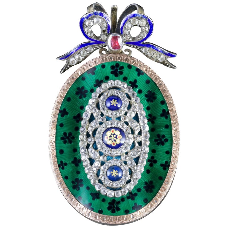 Antique Georgian French Paste Enamel Ruby Locket Pendant, circa 1800 at ...