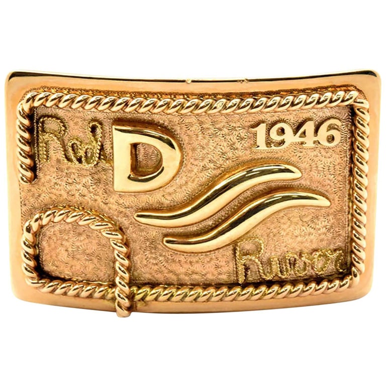 Edward H. Bohlin 14 Karat Yellow Gold Red River D 1946 Belt Buckle at ...