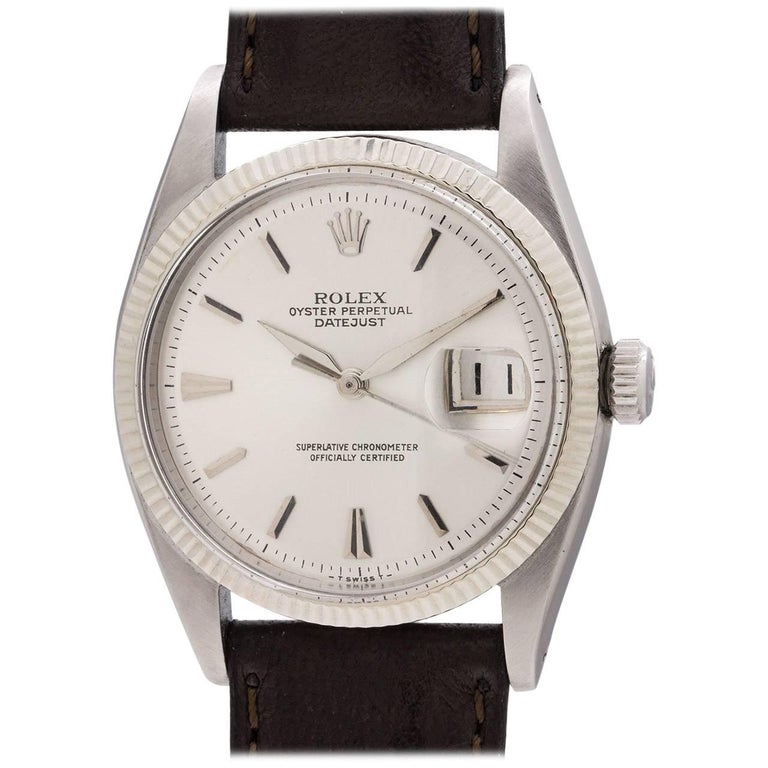 Rolex white gold early Datejust self winding wristwatch Ref 6605, circa ...