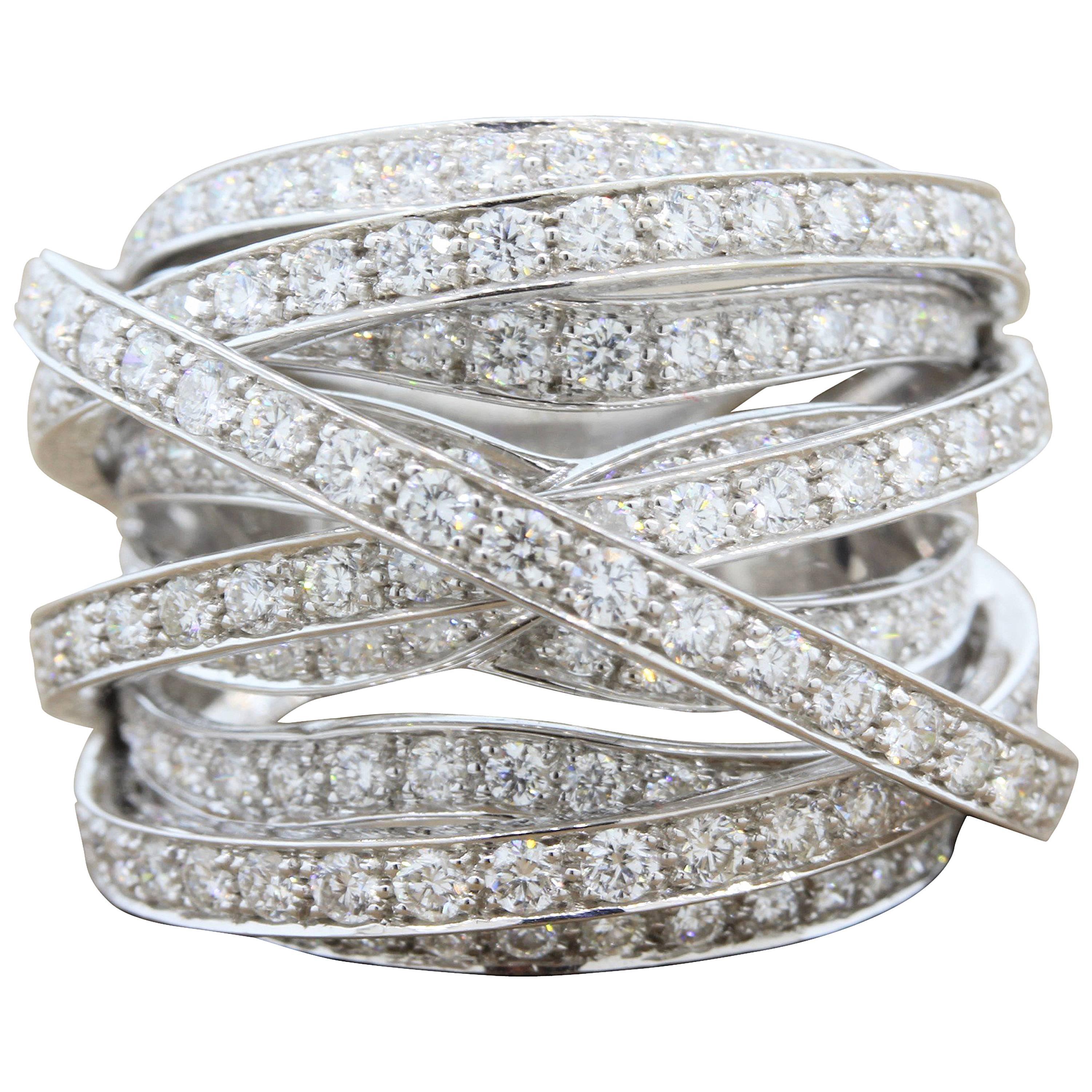 Large Moonstone Diamond Gold Cocktail Ring For Sale at 1stDibs