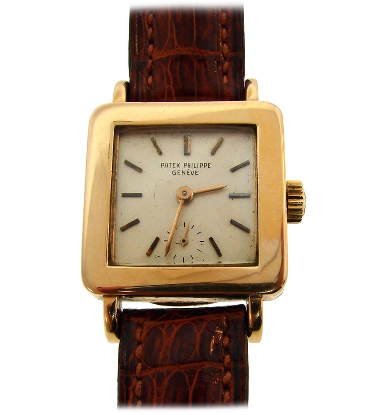 Patek Philippe White Gold Square Face Freccero Manual Wind Wristwatch ...