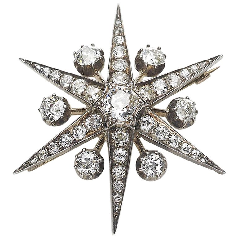 Antique Diamond Star Brooch at 1stDibs | victorian diamond star brooch ...