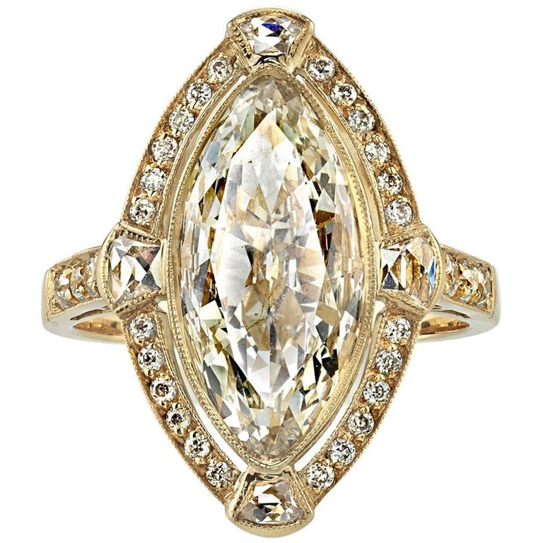 2.77 Carat Vintage Moval Cut Diamond Ring at 1stDibs | antique moval ...