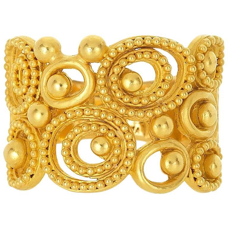 Carolyn Tyler Dune Yellow Gold Ring For Sale at 1stDibs