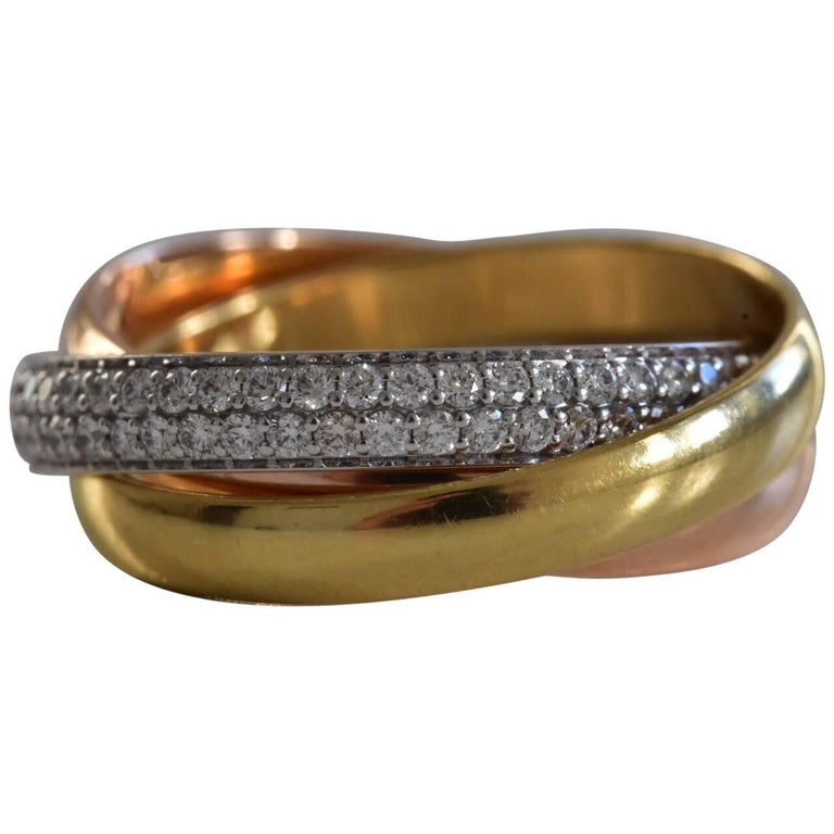 Cartier Trinity Diamond Ring at 1stDibs