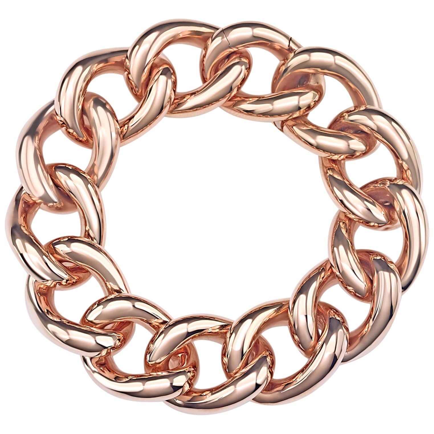 Classic Groumette Bracelet 18 Karat Rose Gold For Sale at 1stDibs