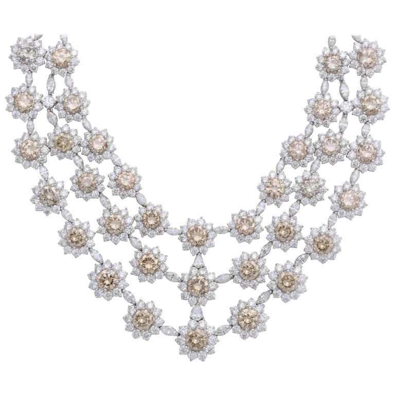 White Gold Diamond Bib Necklace For Sale at 1stDibs | white bib necklace