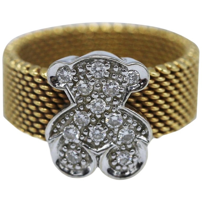 Tous Diamond and Gold Teddy Bear Ring at 1stDibs | tous teddy bear ring ...