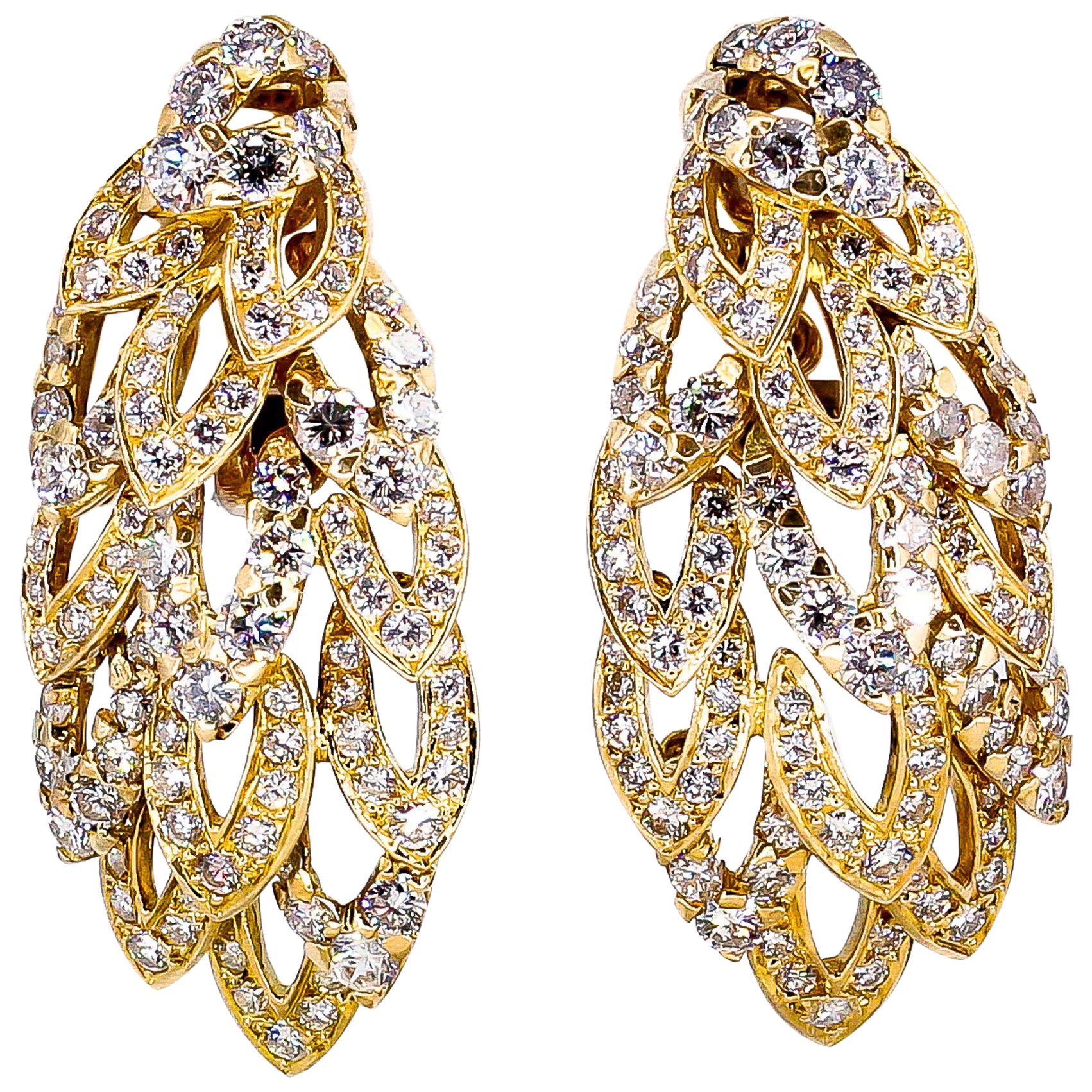 Chaumet Diamond Gold Clip-On Earrings at 1stDibs