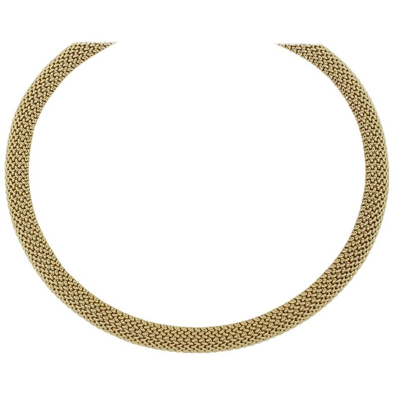 18" Gold Mesh Necklace at 1stDibs
