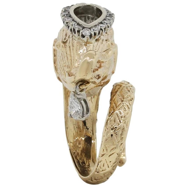 Diamond Elephant Wrap Ring at 1stDibs