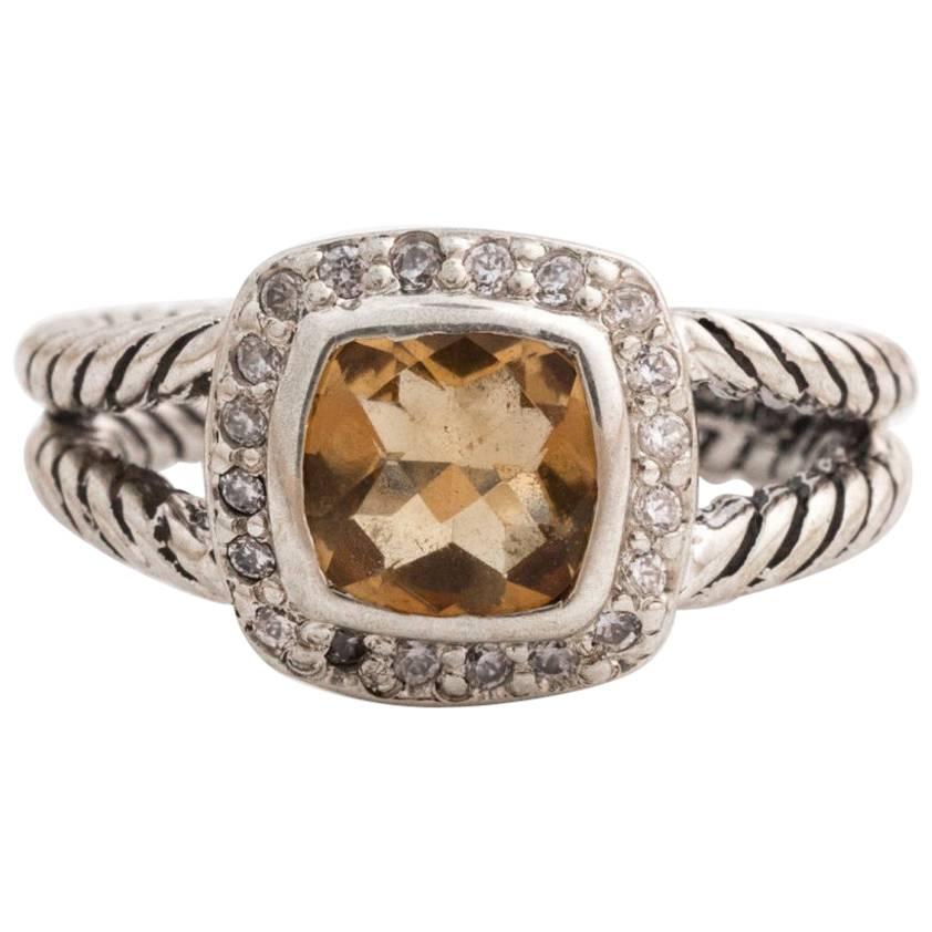 David Yurman Blue Topaz and Diamonds Sterling Silver Petite Wheaton ...