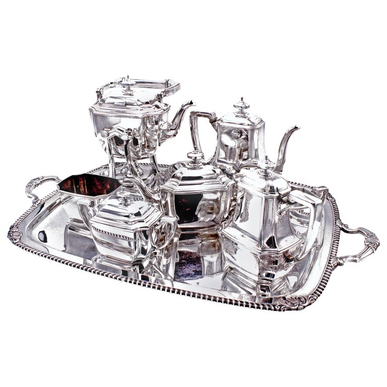 Tiffany and Co. Hampton Sterling Silver Tea and Coffee Set on Tray at ...