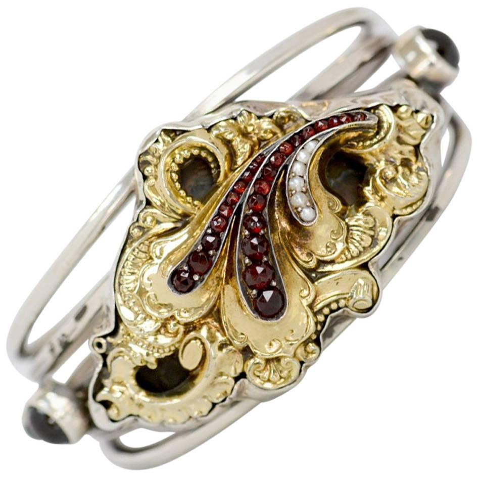 Jill Garber Antique Georgian 14 Karat Gold with Persian Turquoise Cuff ...