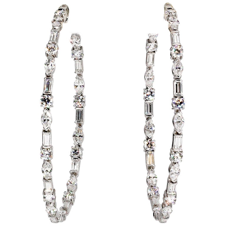 Ivanka Trump Diamond and White Gold Large Inside Out Hoop Earrings at ...