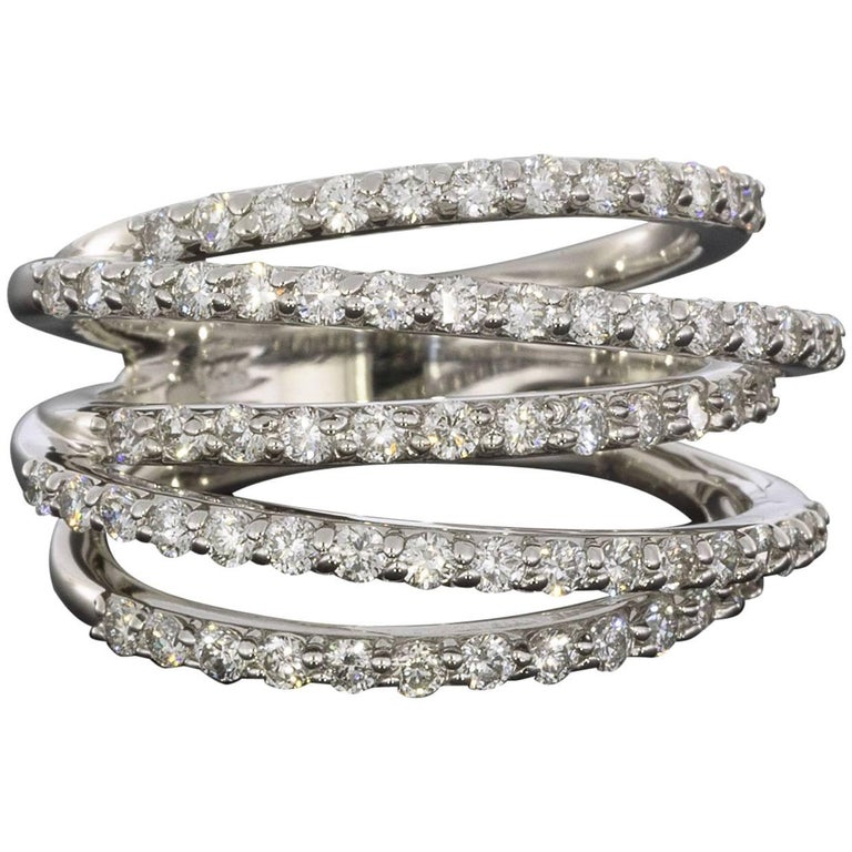 White Gold 1.08 Carat Diamond Wrap Around Ring at 1stDibs | wrap around ...