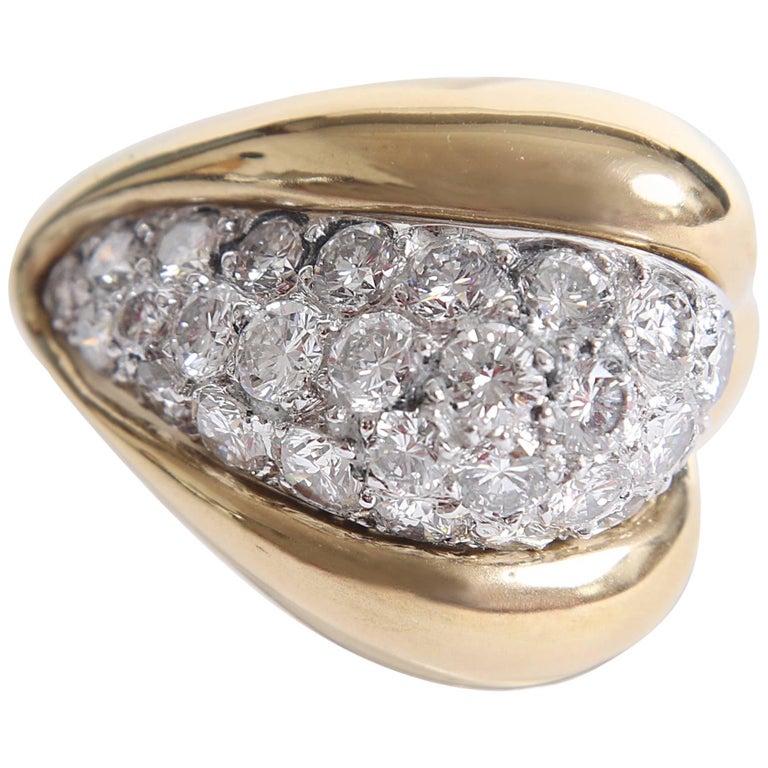 Diamond and 18K Yellow Gold Boule Ring by Marion Jeantet For Sale at ...
