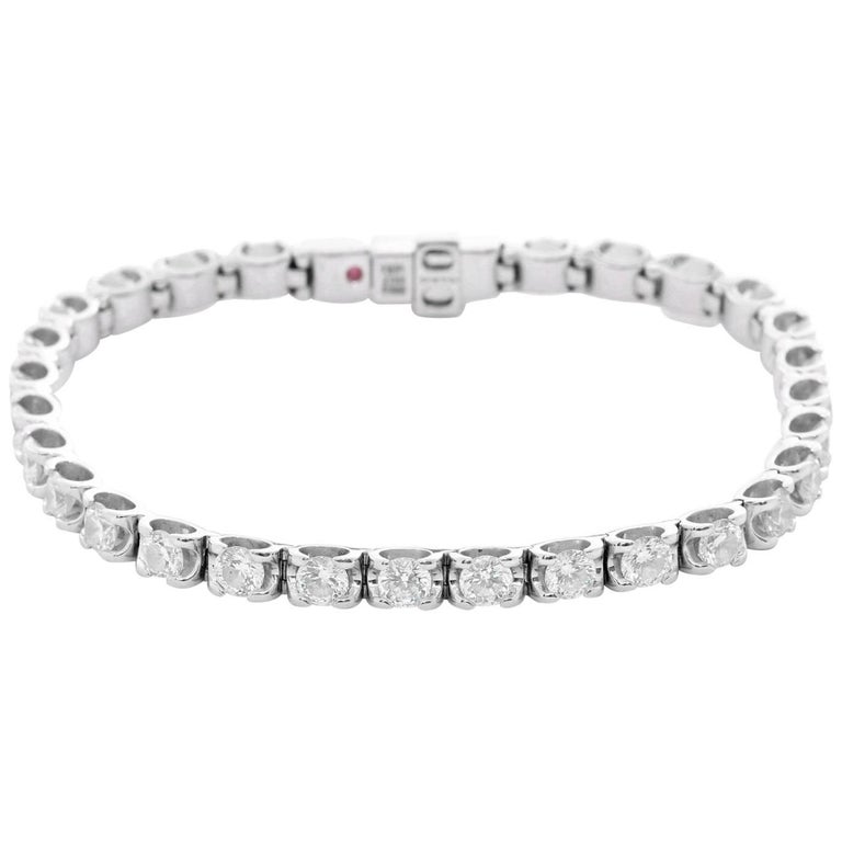 Roberto Coin 18 Karat White Gold Cento Collection Tennis Bracelet At