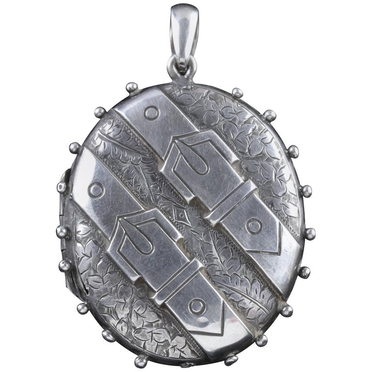 Antique Victorian Silver Locket Dated 1883 at 1stDibs | antique silver ...