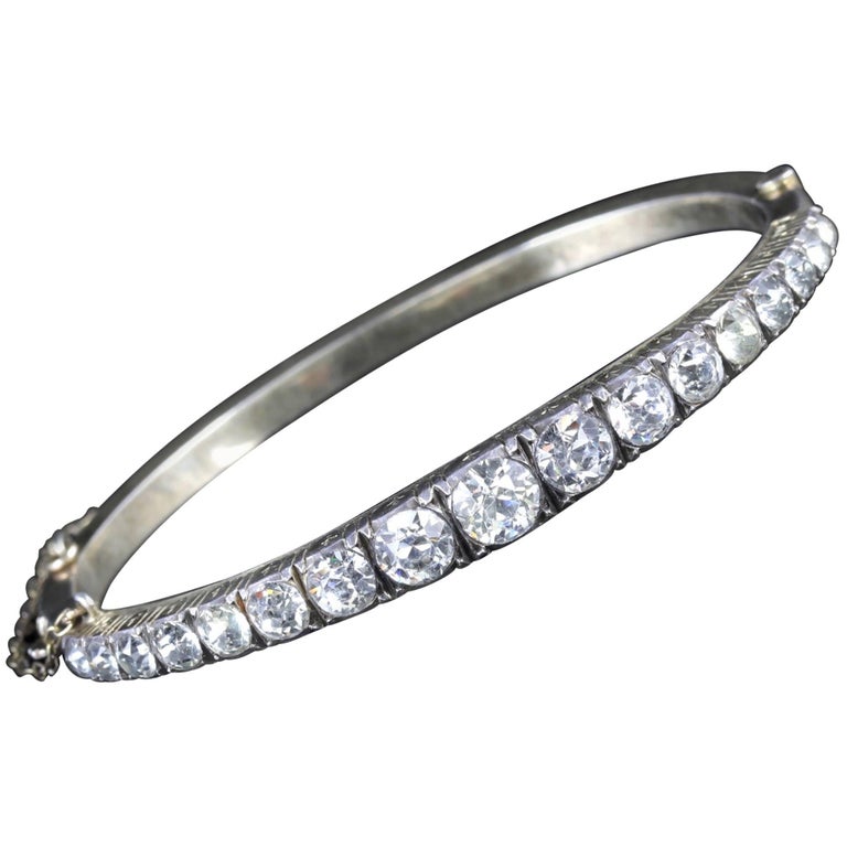 Georgian Paste Stone Bangle 18 Carat Silver, circa 1800 at 1stDibs