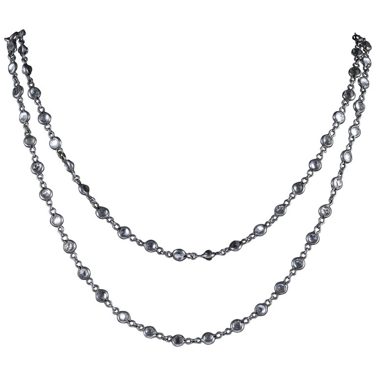Antique Victorian Silver Chain Necklace Crystal, circa 1900 For Sale at ...