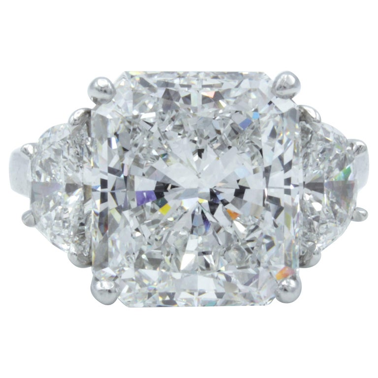 David Rosenberg 7.11 Carat Radiant GIA E/VS1 Platinum Three-Stone ...