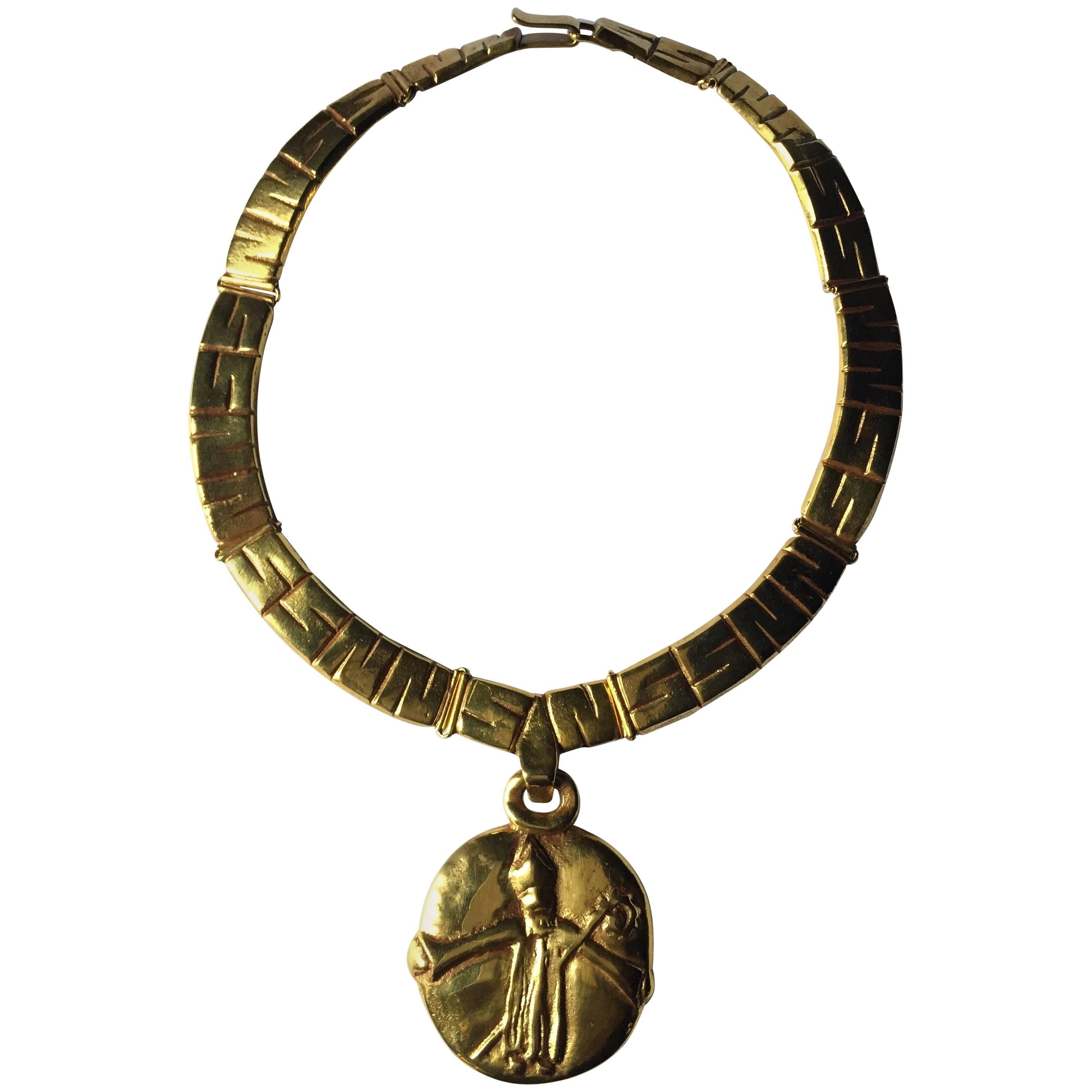 Line Vautrin "Saint Nicolas" Bronze Necklace For Sale at 1stDibs | st ...