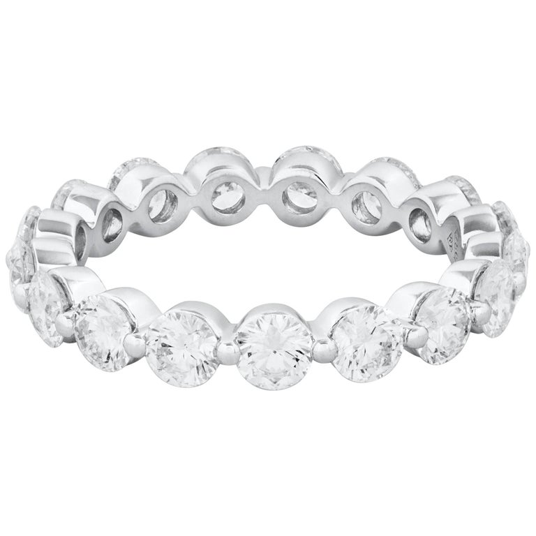 Single Prong Diamond Eternity Wedding Band For Sale at 1stDibs | single ...