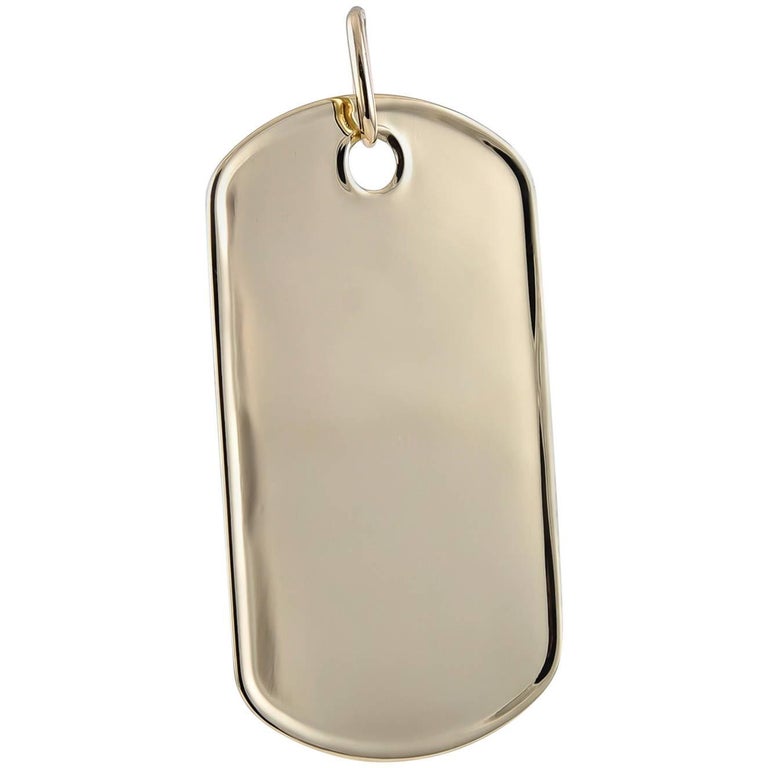 Gold Cartier Dog Tag at 1stDibs | cartier dog tag necklace