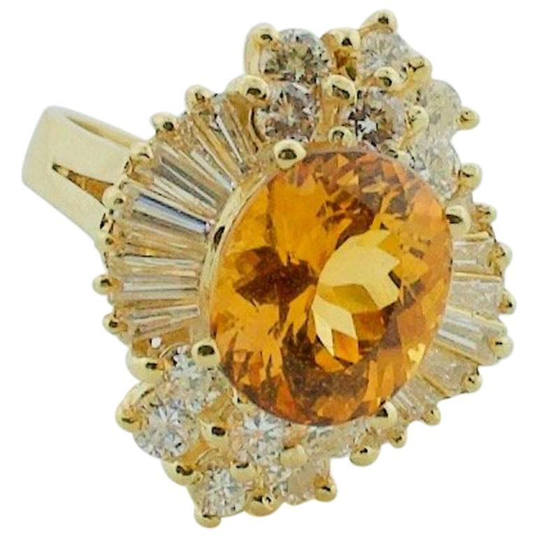 Precious Topaz and Diamond Cocktail Ring For Sale at 1stDibs