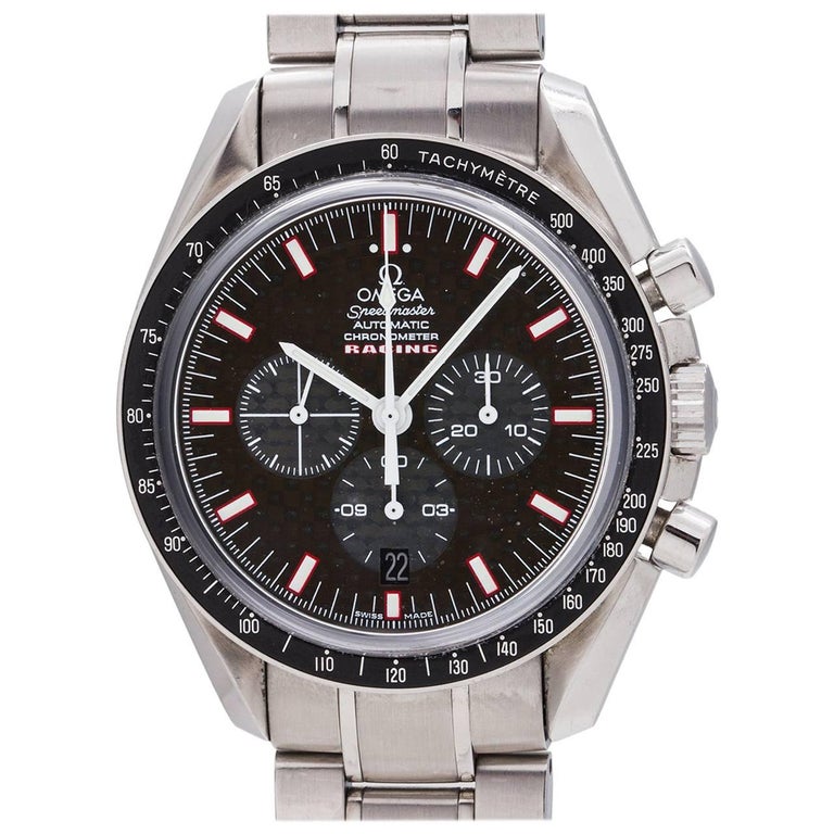 Omega stainless steel Speedmaster Racing Automatic wristwatch Ref 359. ...