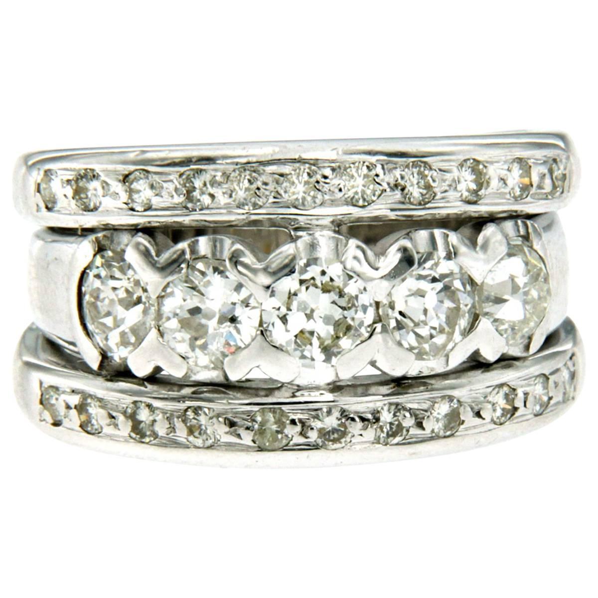 Vintage 1.50 Carat Diamond Gold Band Ring For Sale at 1stDibs | pandora ...