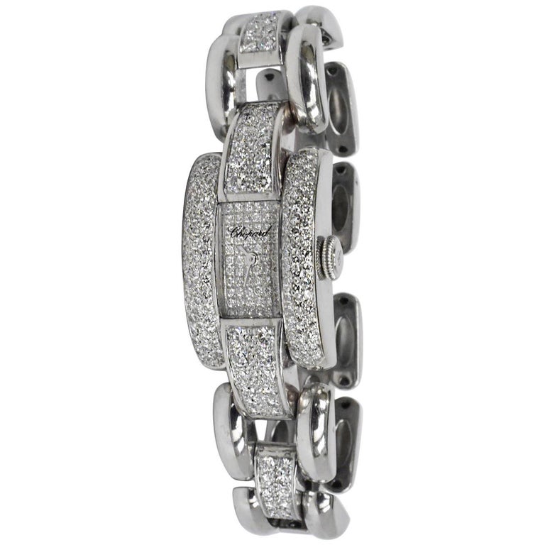 Chopard White Gold Diamond La Strada Quartz Wristwatch For Sale at 1stDibs