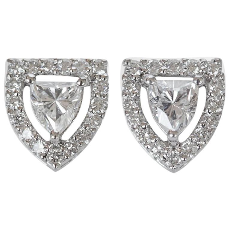 Fancy Shield Shape Diamond Stud Earrings For Sale (Free Shipping) at ...