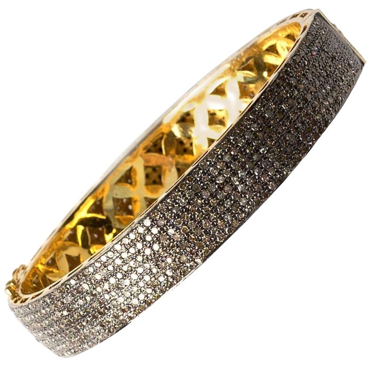 Clarissa Bronfman 14kgold Sterling Silver Diamond Bracelet For Sale at ...
