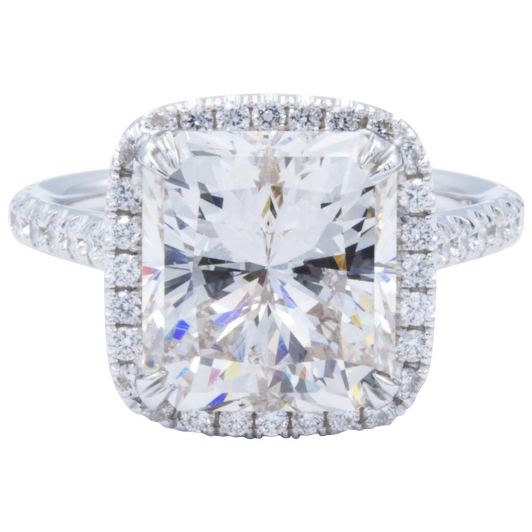 David Rosenberg 5.17 Carat Radiant GIA J/VS2 18 Karat White Gold ...