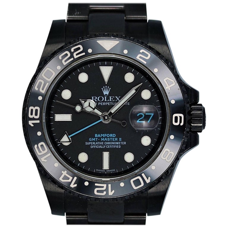 Rolex Stainless Steel DLC PVD Bamford Blacked Out Automatic Wristwatch ...