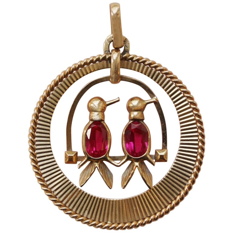 Gold Love Bird Charm at 1stDibs