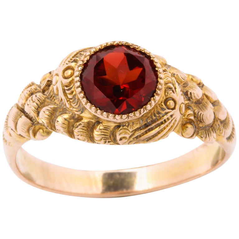Antique Victorian Garnet Double Serpent Ring at 1stDibs