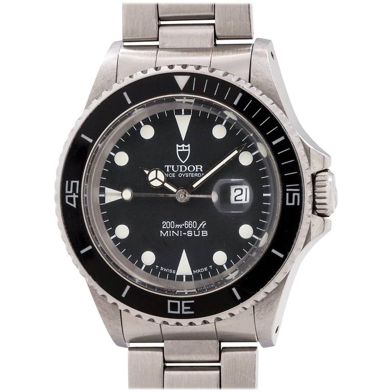 Tudor Stainless Steel Mini-Sub self winding wristwatch Ref 73090, circa ...