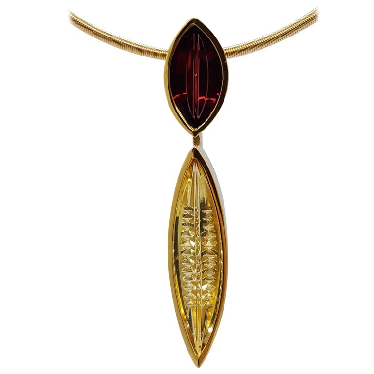 Golden Beryl Spessartite Gold Pendant Necklace Atelier Munsteiner at ...