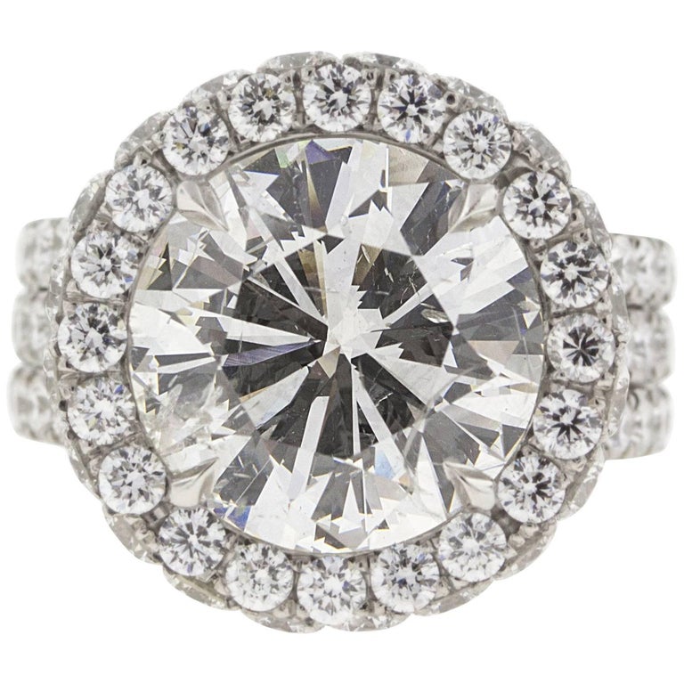 5 Carat Custom Diamond and Platinum Engagement Ring (GIA) For Sale at ...