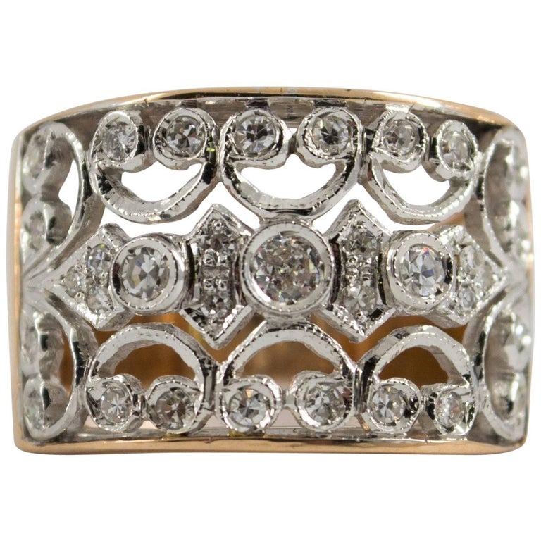 Renaissance Style 0.50 Carat Diamond Yellow Gold Ring at 1stDibs ...