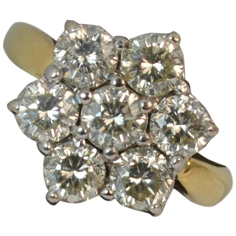 Diamond 18 Carat Gold Daisy Cluster Ring at 1stDibs