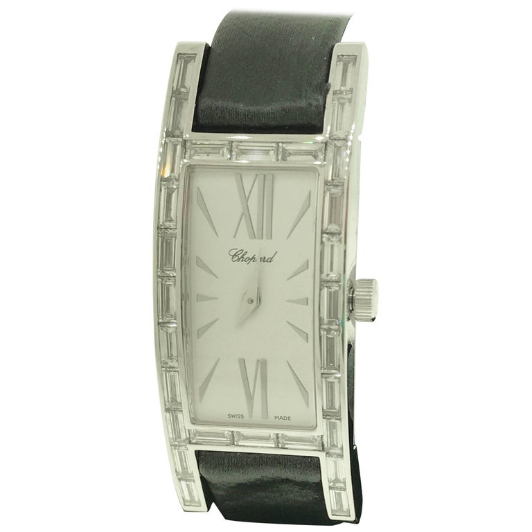 Chopard Les Classique White Gold Baguette Diamond Bezel Ladies Watch 13 ...