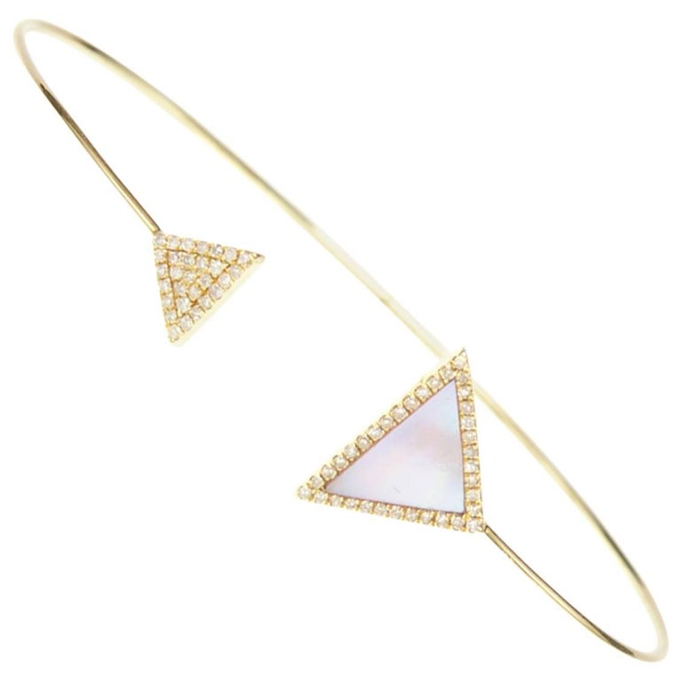 Rose Mother-of-Pearl Triangle Bangle at 1stDibs