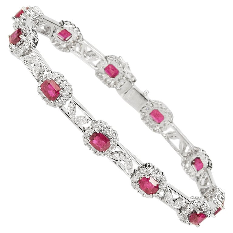 Ruby and Diamond Gold Bracelet at 1stDibs