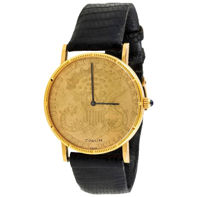 Corum Yellow Gold Twenty Dollar Coin Quartz Wristwatch at 1stDibs
